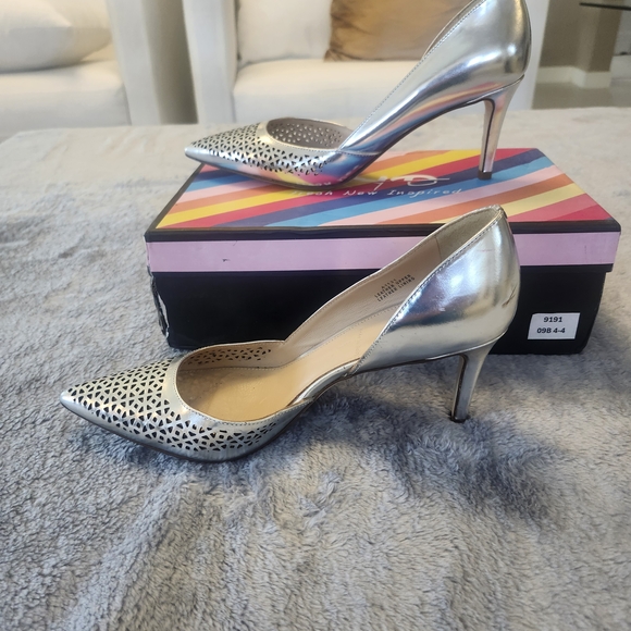 J. Crew | Shoes | J Crew Silver And Black Heels | Poshmark